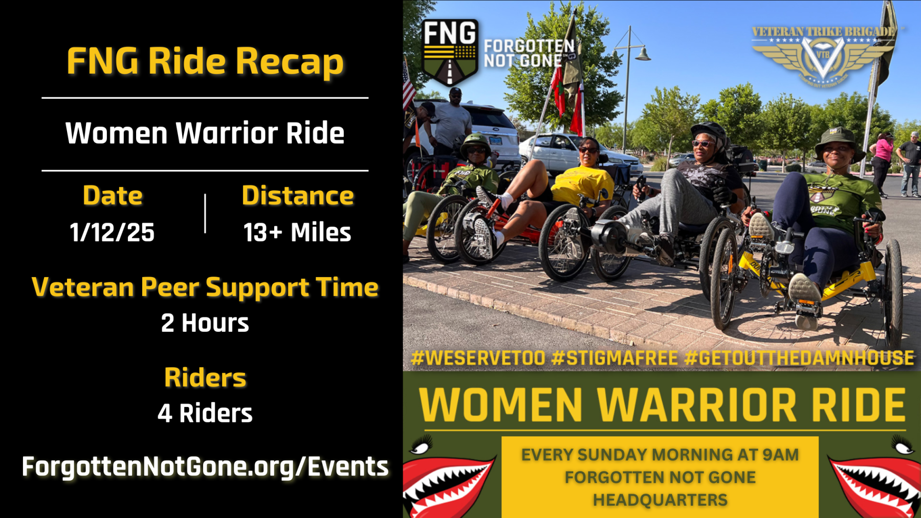 Women Warrior Ride - 1/12/2025 - Forgotten Not Gone